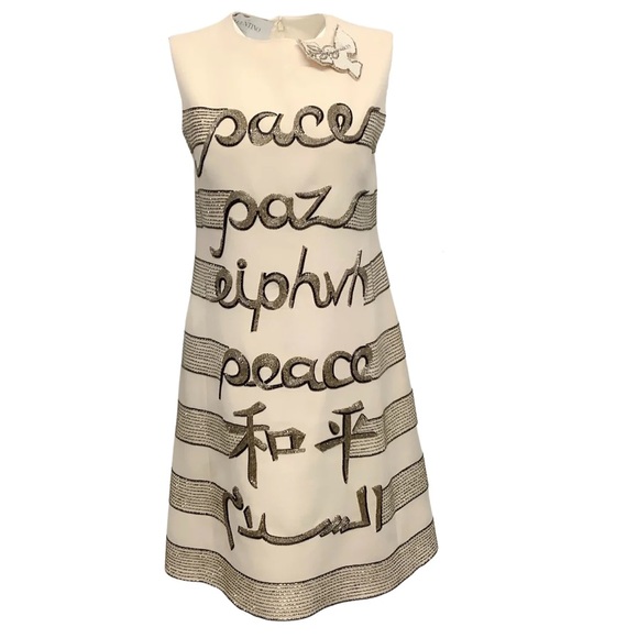 Valentino | Dresses | Valentino Vintage Iconic Embellised Peace Dress ...